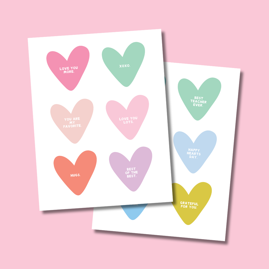 Free Printable: Valentine's Conversation Hearts – Joy Creative Shop