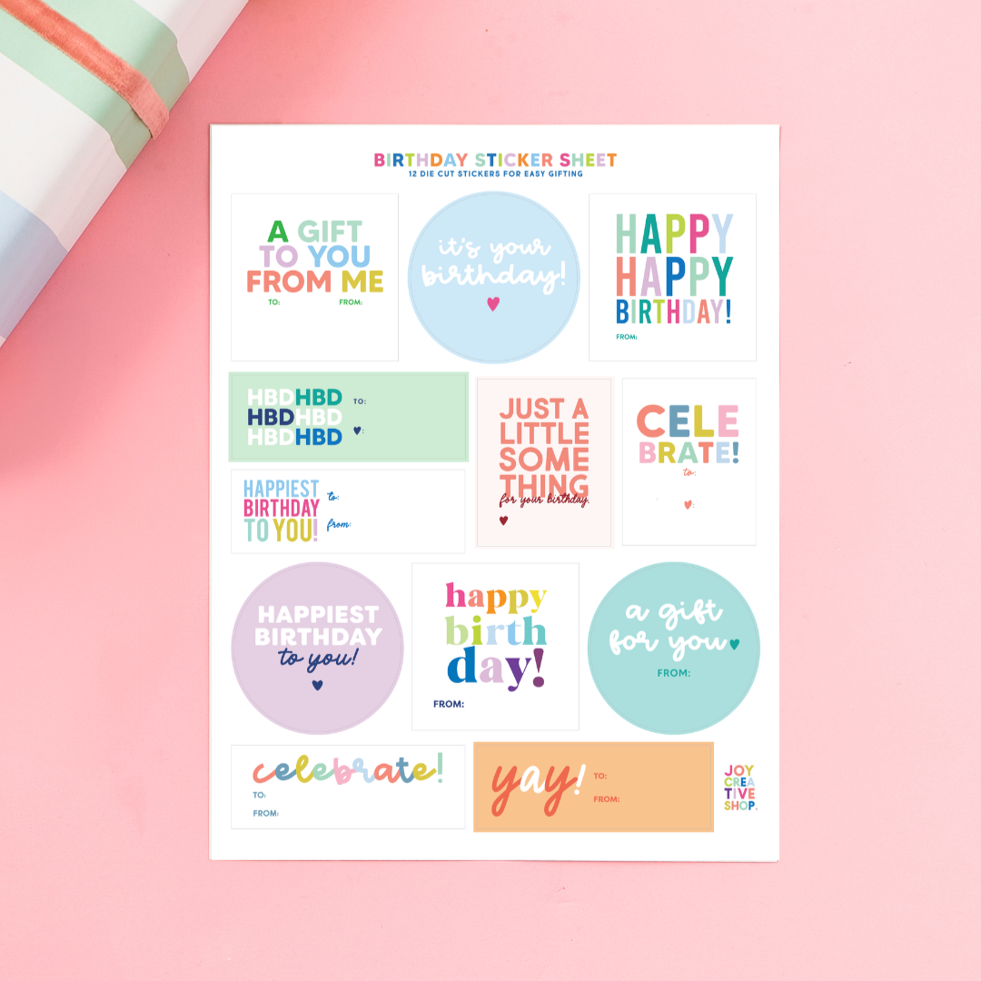 Assorted Birthday Sticker Sheets – Joy Creative Shop