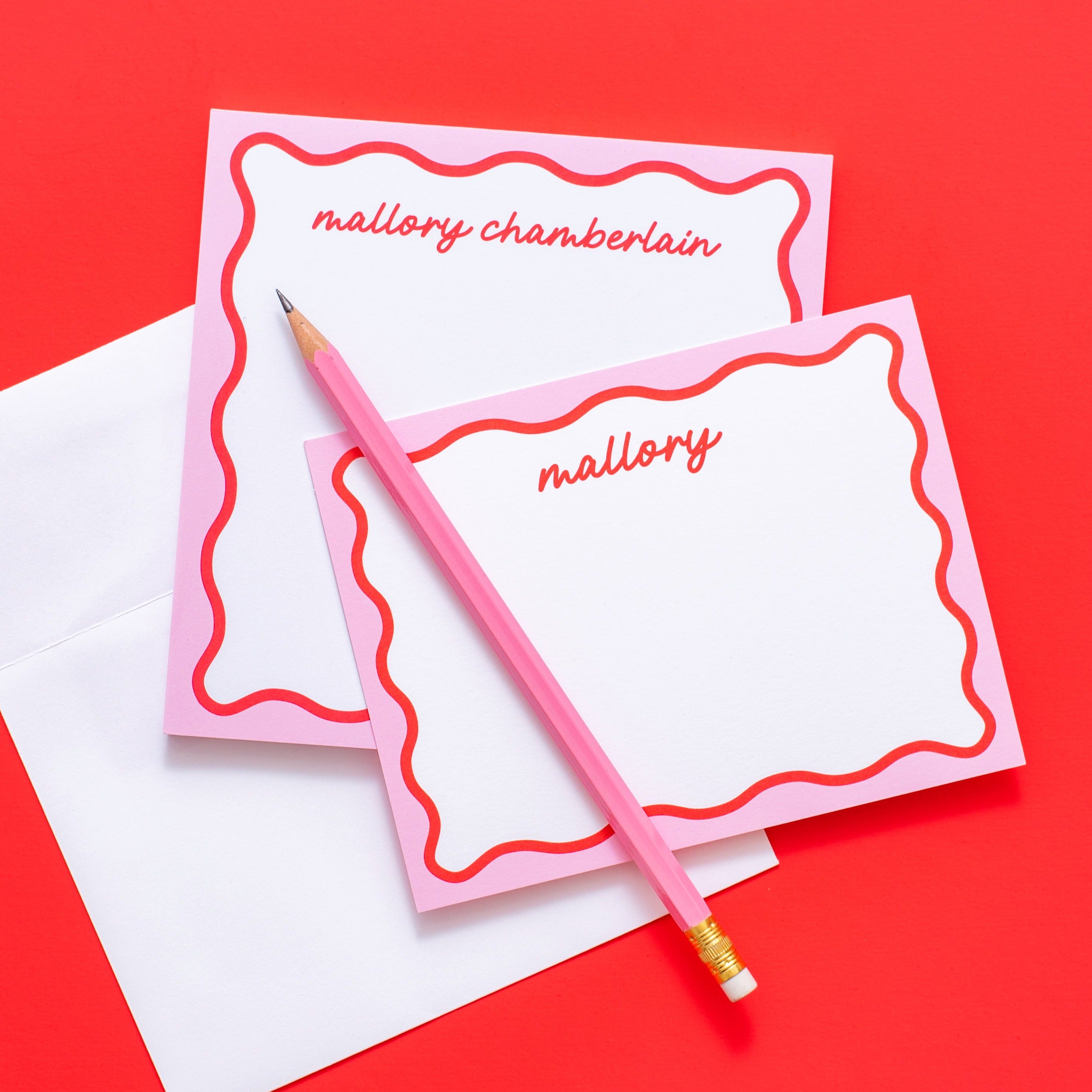 Wavy Collection Personalized Notepad & Stationery Bundle – Joy Creative ...